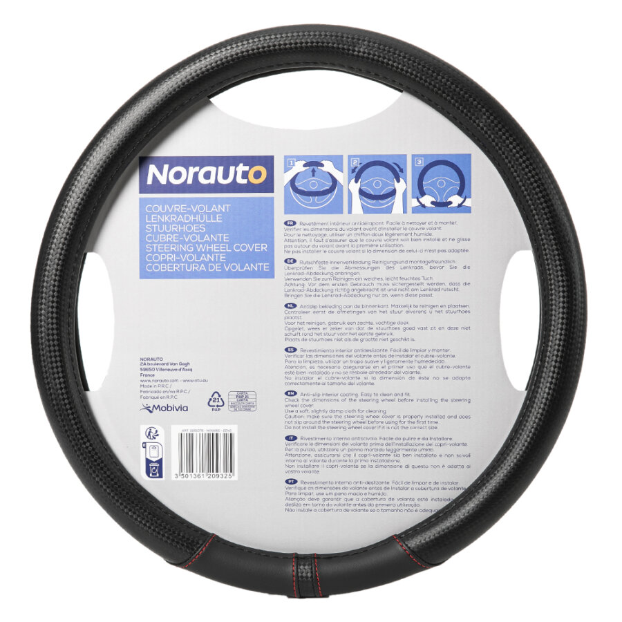 Capa de Volante NORAUTO Carvão-Prata - Norauto