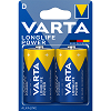 2 pilhas alcalinas redondas VARTA LR20/D LONGLIFE POWER - Norauto
