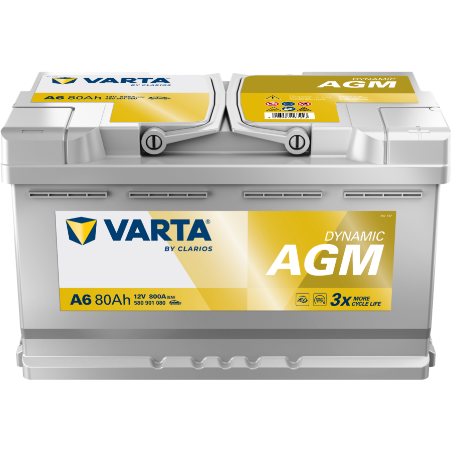 Bateria VARTA A6 Start & Stop Silver Dynamic xEV 80 Ah - 800 A - Norauto