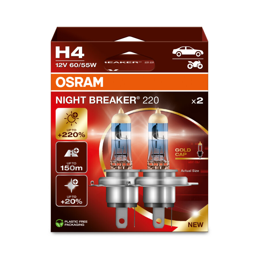 2 lâmpadas H4 OSRAM NIGHT BREAKER - Norauto